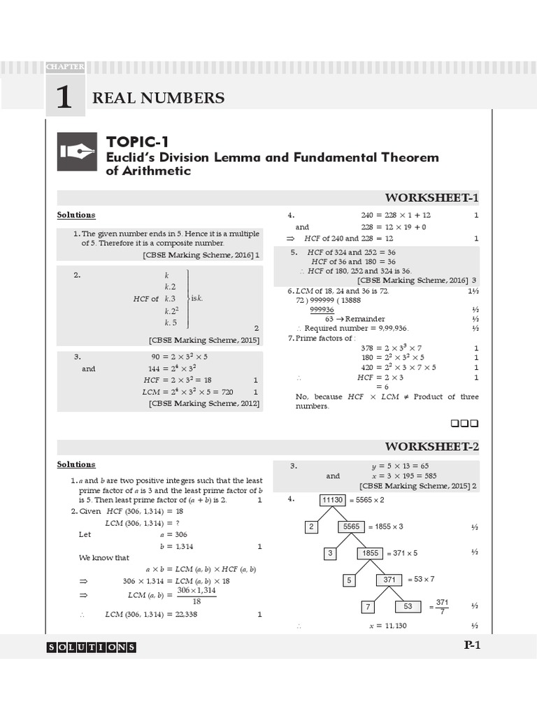 Real Numbers: Topic-1 | PDF | Numbers | Factorization