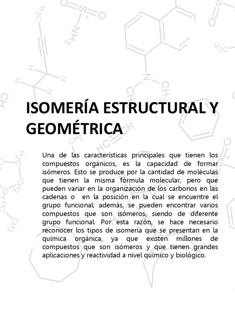 Isomería Estructural y Geométrica | PDF | Isómero | Química