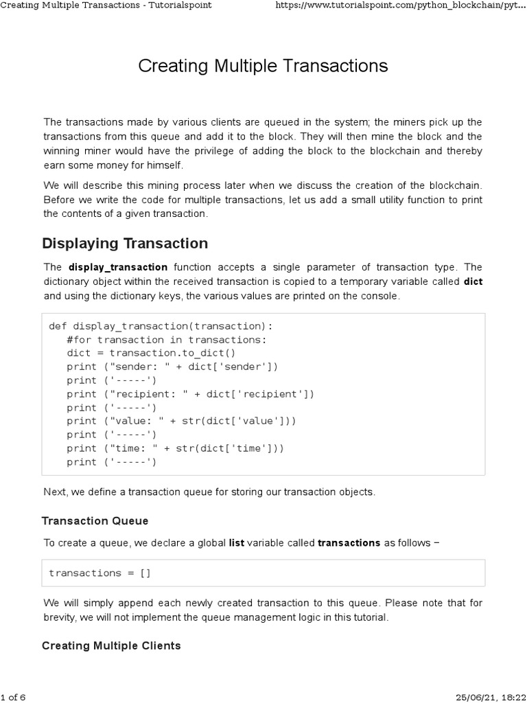 Python Blockchain Creating Multiple Transactions | PDF | Queue ...