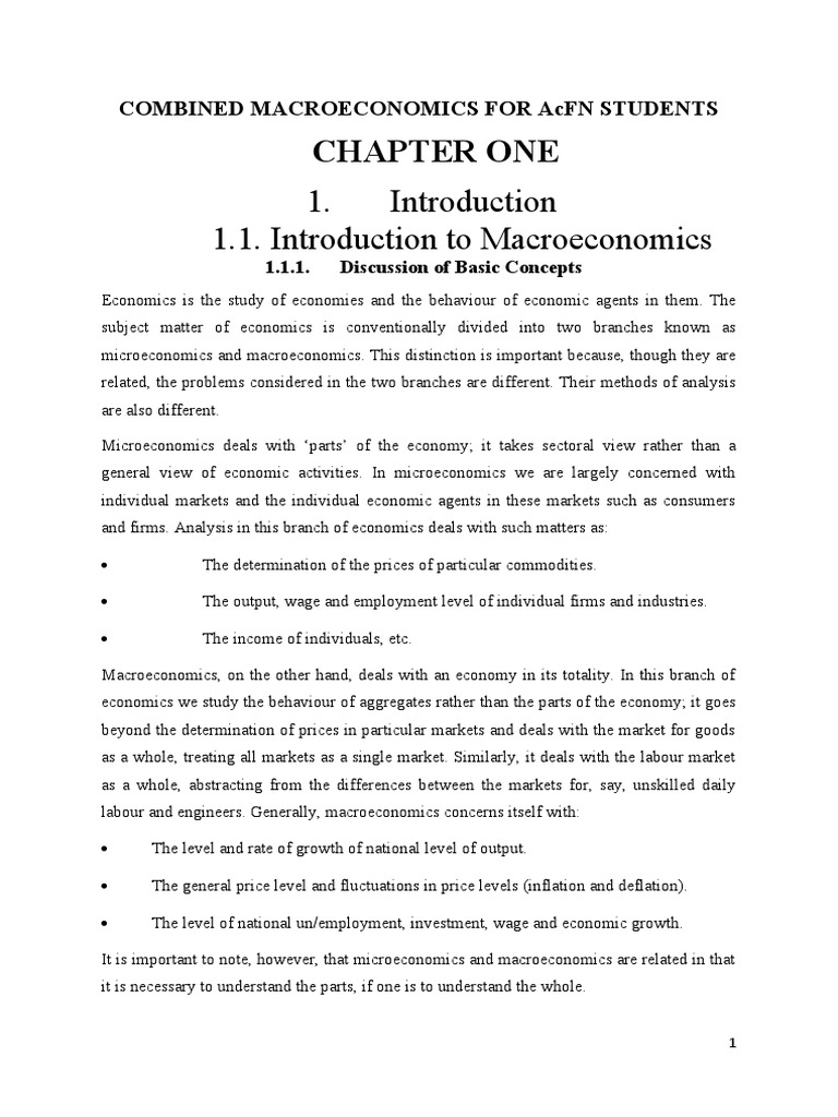 1.1. Introduction To Macroeconomics: Chapter One | PDF | Macroeconomics | Economics