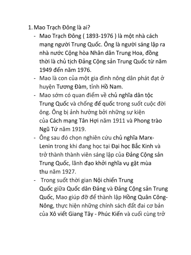 Mao TR CH Đông | PDF