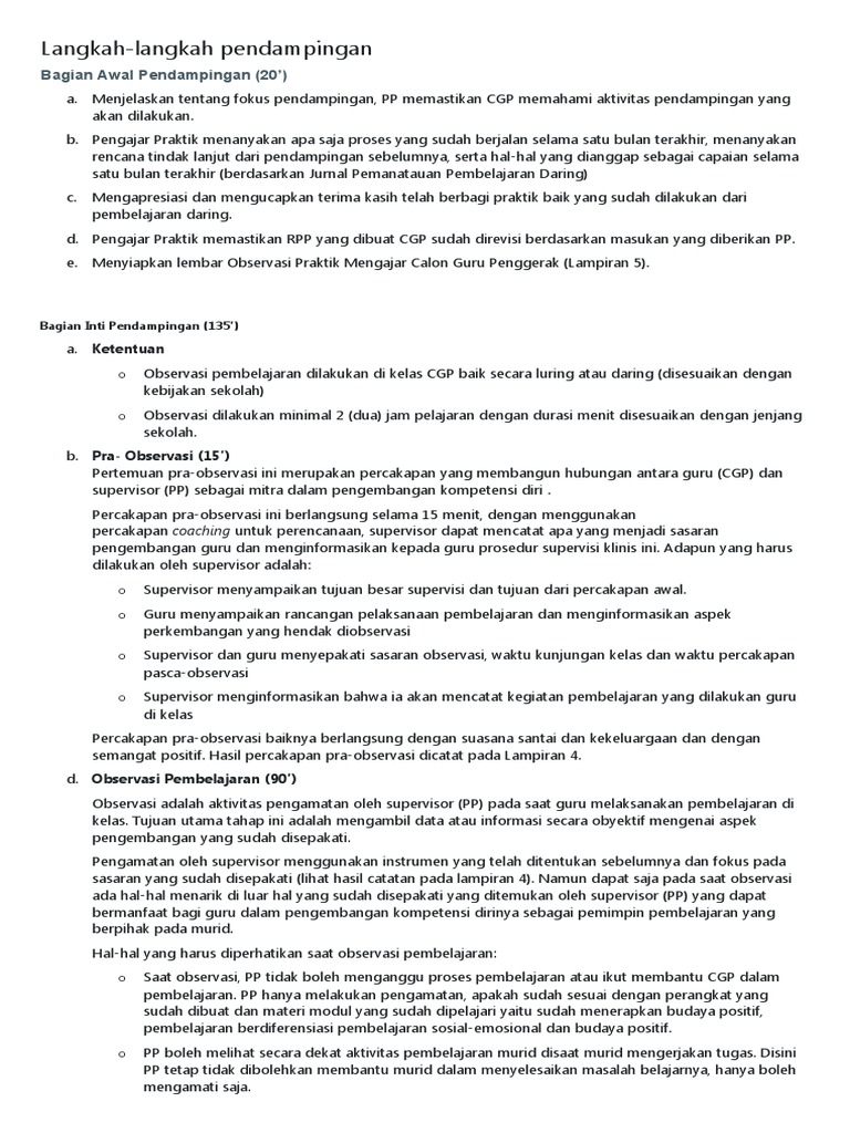 Langkah-Langkah Pendampingan | PDF