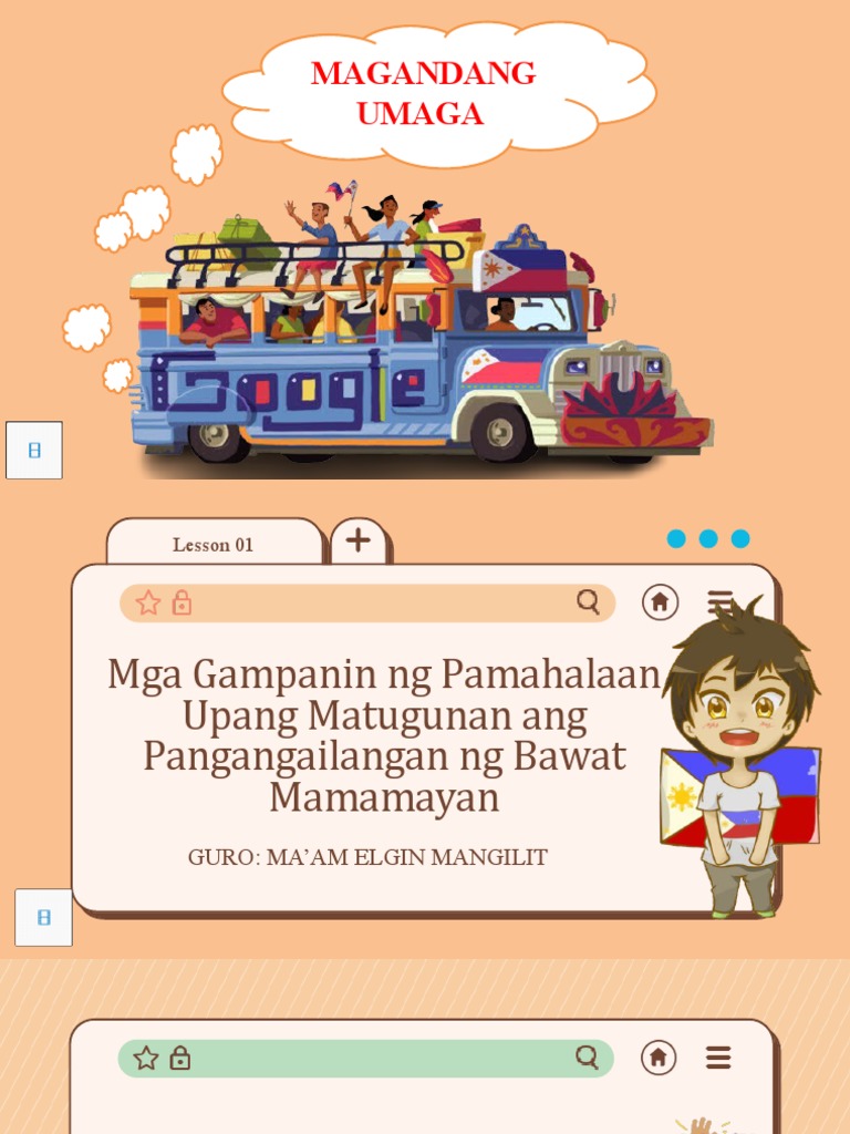 Mga Gampanin NG Pamahalaan Upang Matugunan Ang Pangangailangan NG Bawat ...