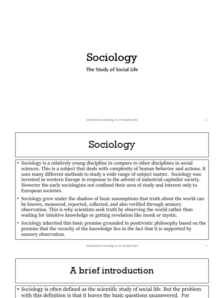 Introduction To Sociology PDF | PDF