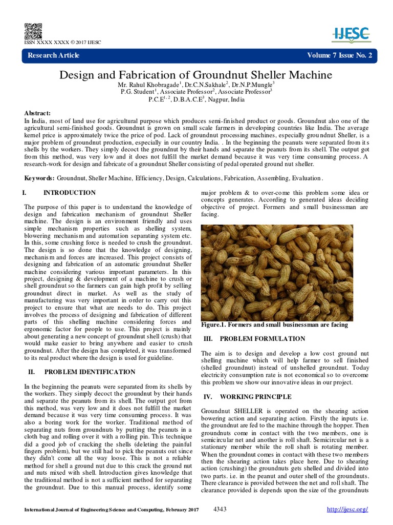 .Design and Fabrication of Groundnut Sheller Machine | PDF | Peanuts ...