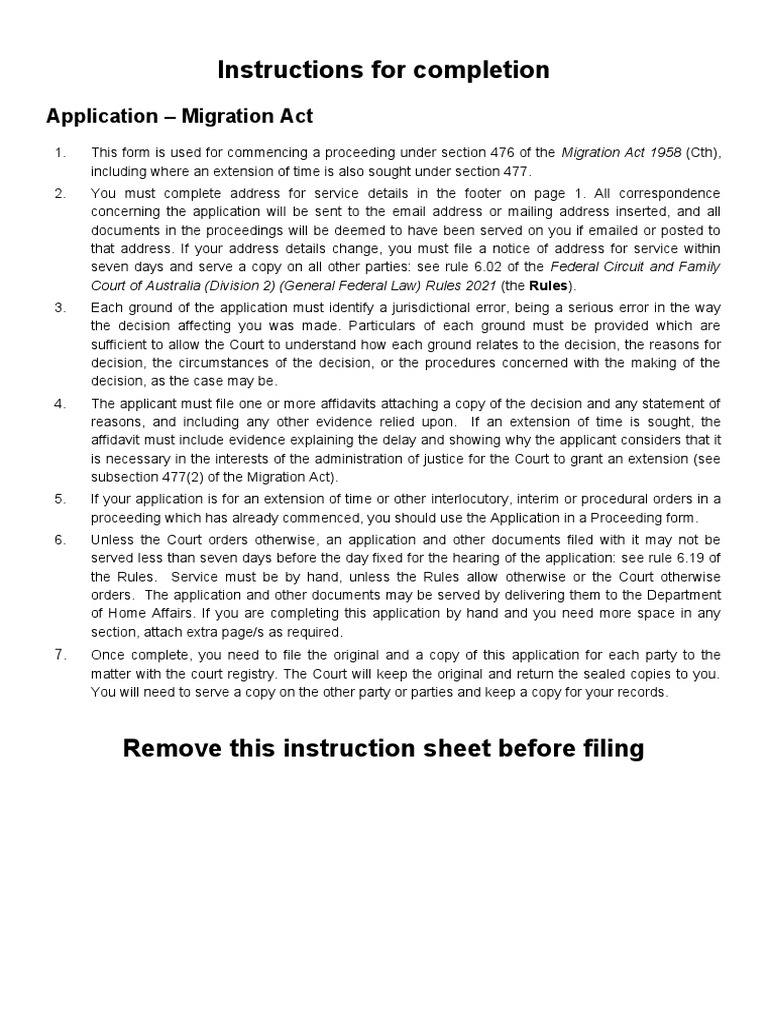 Migration Application Instructions | PDF | University And College ...