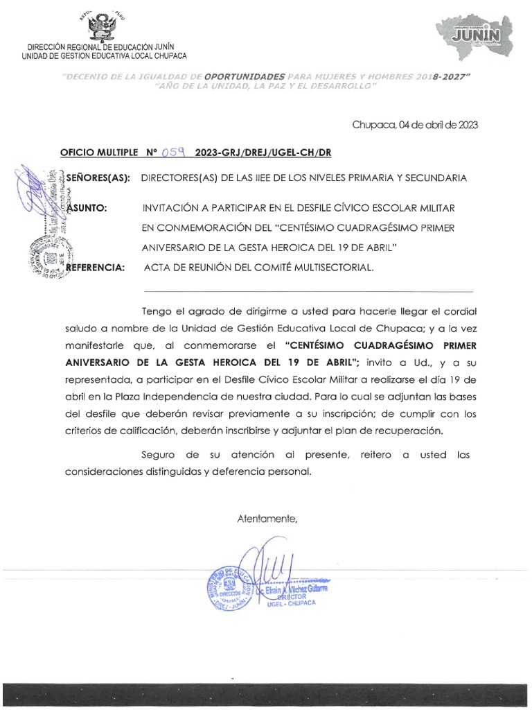 Oficio Multiple N°059 | PDF
