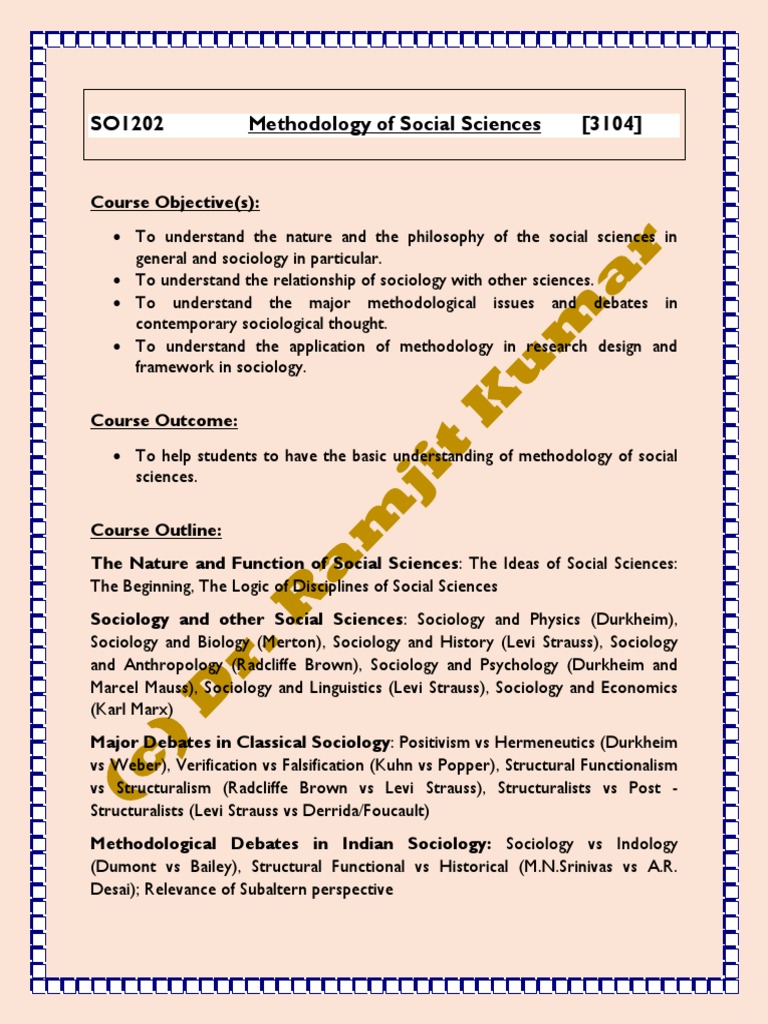 Methodology of Social Sciences | PDF