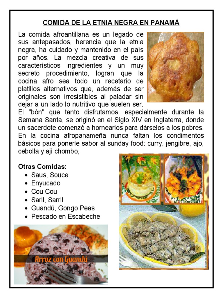 COMIDA DE LA ETNIA NEGRA EN PANAMÁ | PDF COMIDA DE LA ETNIA NEGRA EN PANAMÁ | PDF