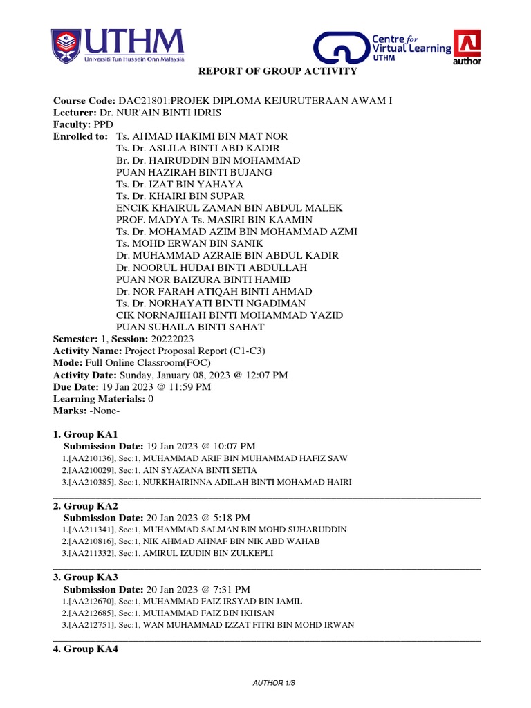 Submission-Report-Project Proposal Report (C1-C3) | PDF | Travel