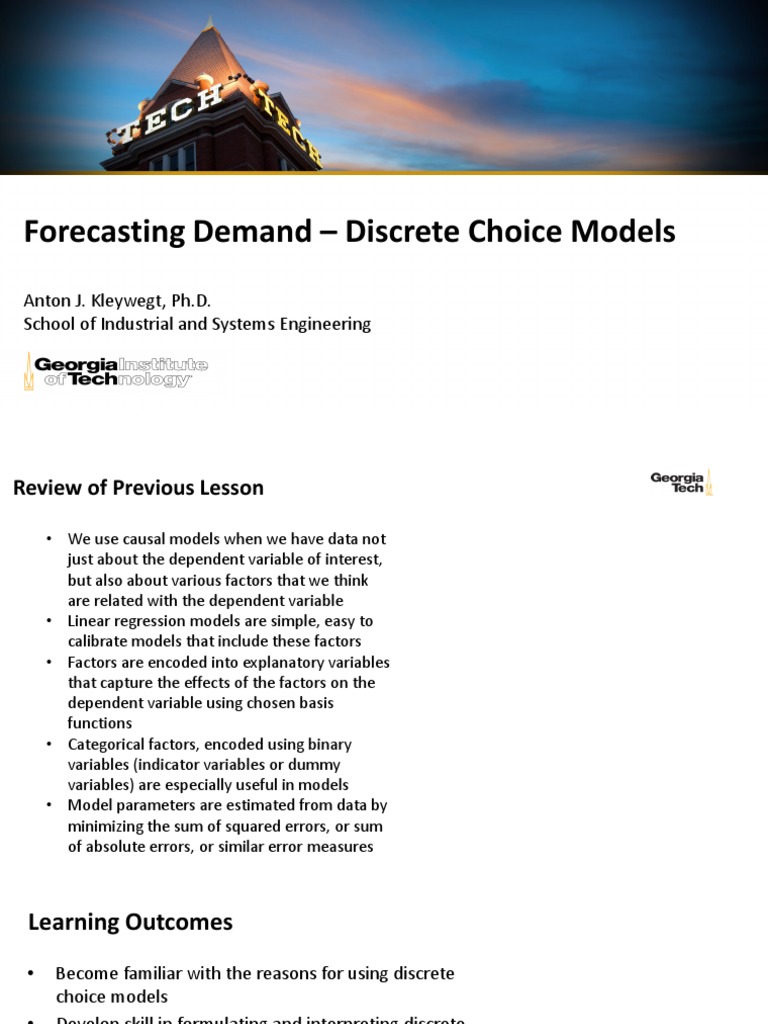 Discrete Choice Models Pdf Regression Analysis Logistic Regression