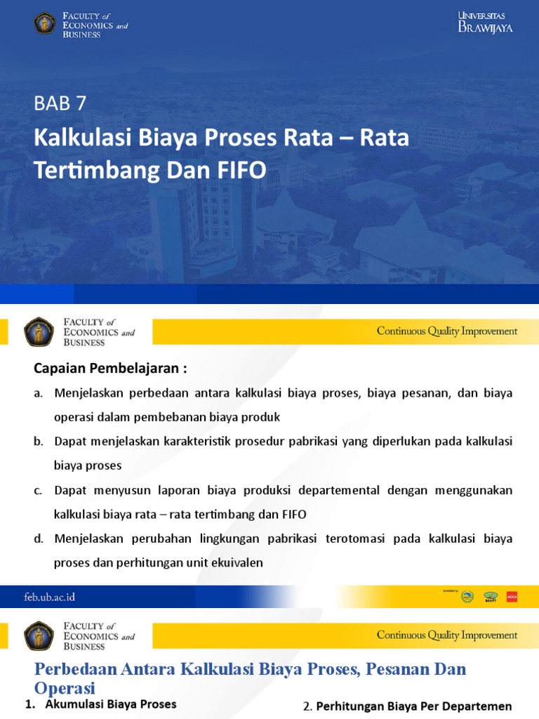 Kalkulasi Biaya Proses Rata - Rata Tertimbang Dan FIFO | PDF
