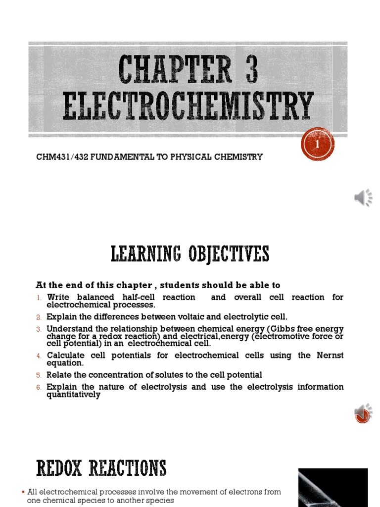 C3 Electrochemistry | PDF | Redox | Electrochemistry