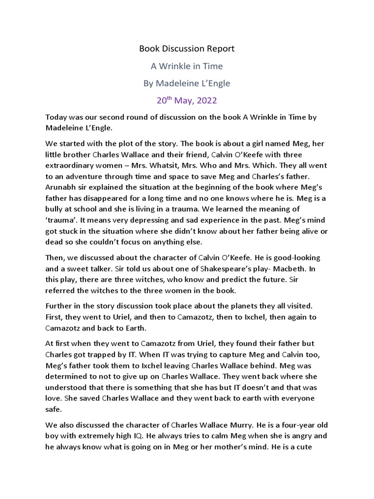 A Wrinkle in Time... | PDF