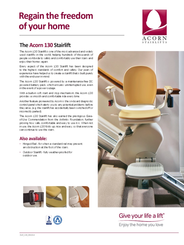 Acorn 130 Stairlift Overview and Specs | PDF | Transport | Vehicles