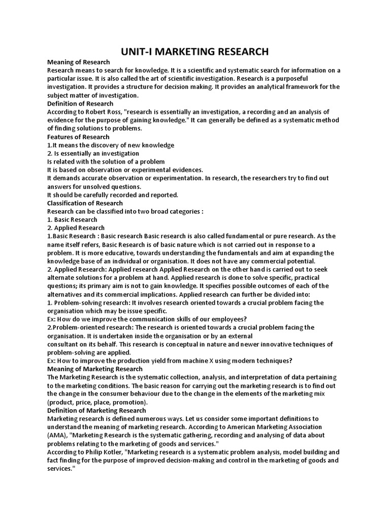 Market Research | PDF | Marketing | Marketing Research