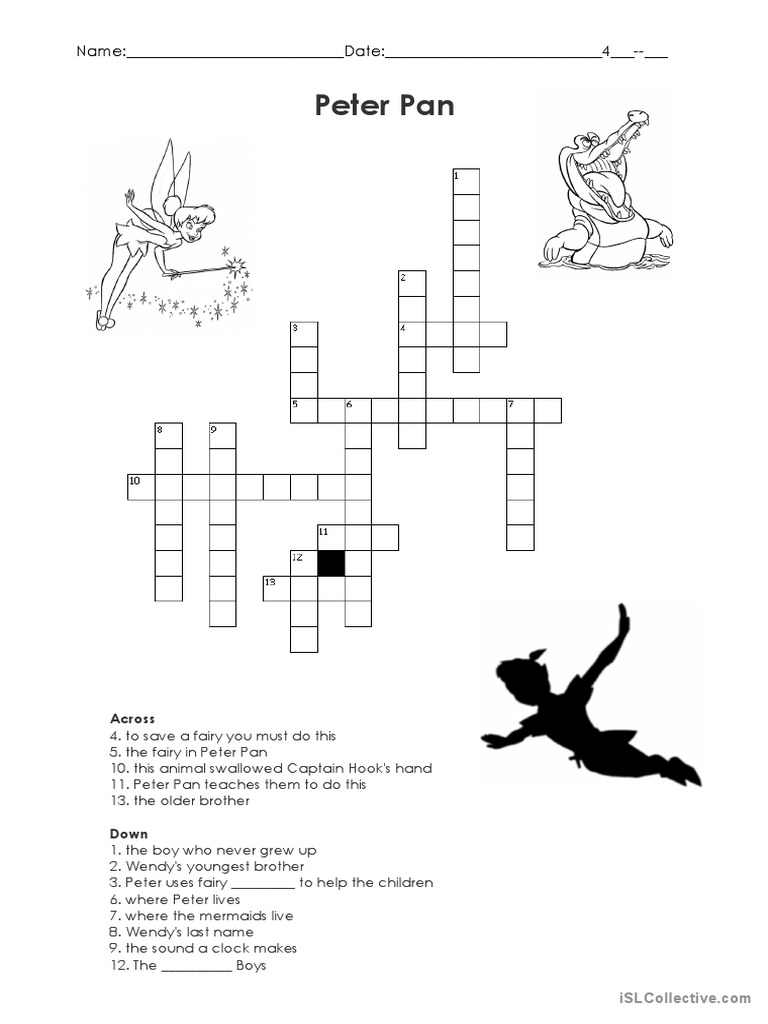 Peter Pan Crossword | PDF