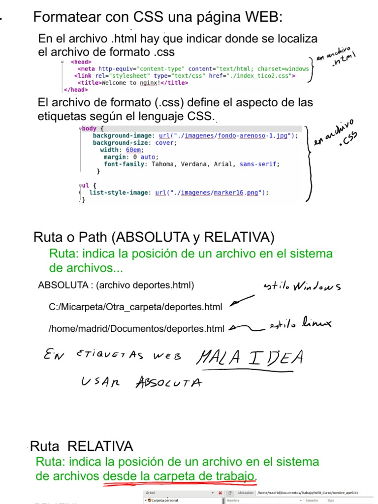 Notas Sobre Css Y Rutas Relativas Pdf 