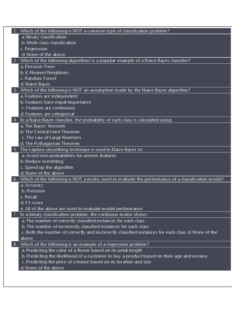 Questions For ML - Built A Thon | Download Free PDF | Machine Learning ...