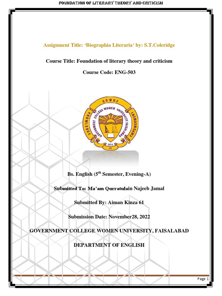 Share Aiman Kinza, Roll No.61, ENG-503 | PDF | Imagination | Samuel ...