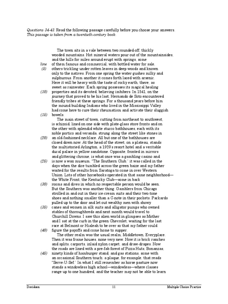 AP Laguage and Composition Multiple - Choice - Practice | PDF | Engineering