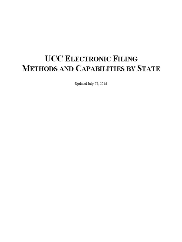 Ucc E F M C S: Lectronic Iling Ethods and Apabilities by Tate | PDF | Uniform Commercial Code ...