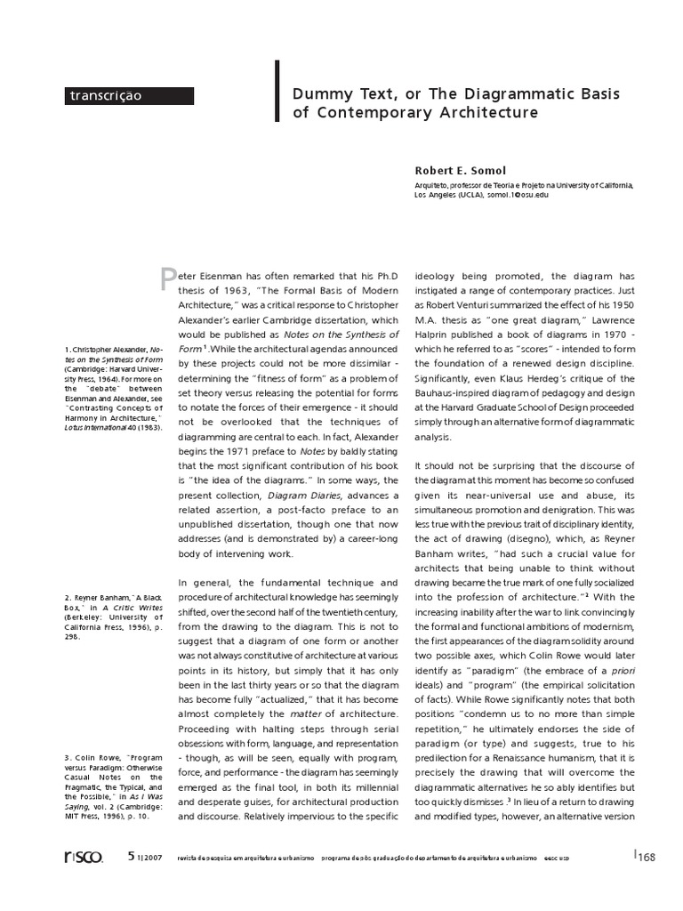 Robert Somol - Dummy Text (1999) | PDF | Modernism
