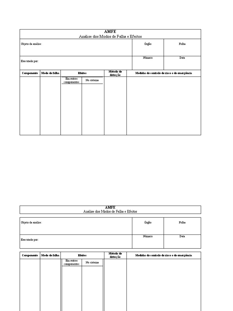 Amfe - Análise Dos Modos de Falha e Efeitos | PDF
