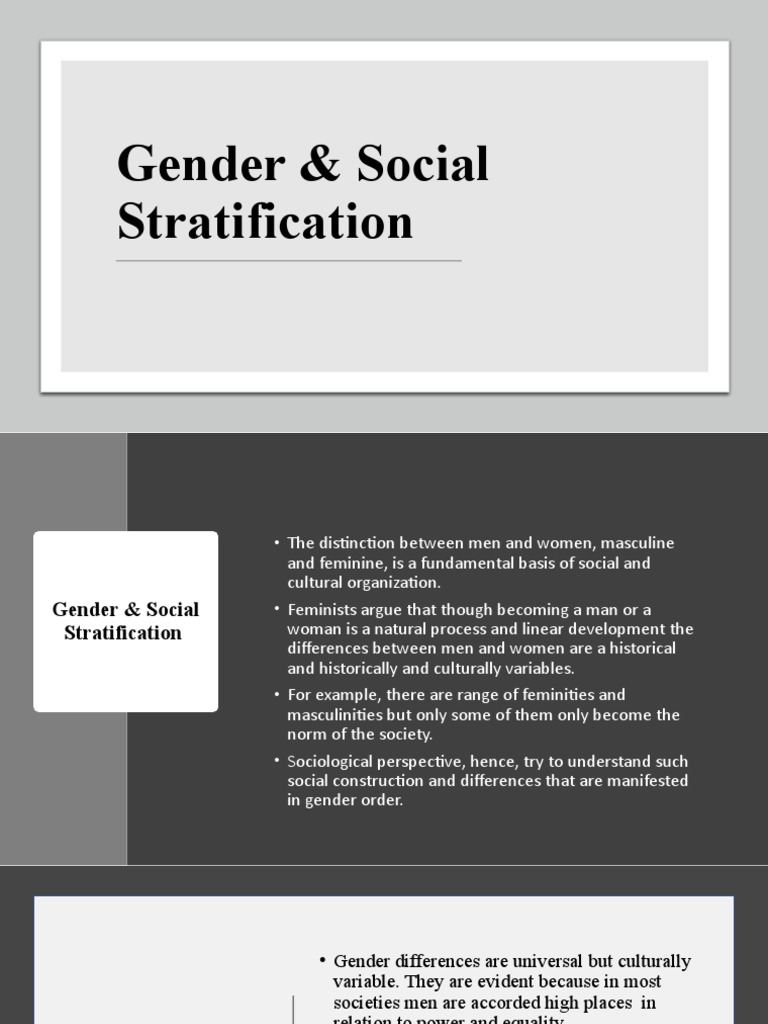 Gender & Social Stratification | PDF | Intersectionality | Gender Studies