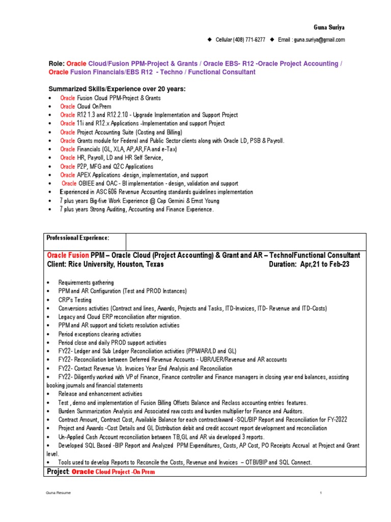Oracle Cloud PPM & Accounting Expertise | PDF | Oracle Corporation ...
