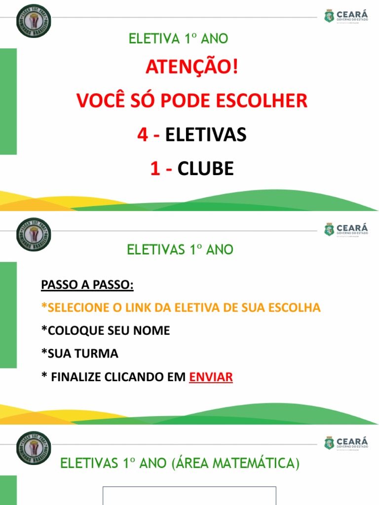 Escolha de Eletivas e Clubes 1º Ano | PDF | Arte