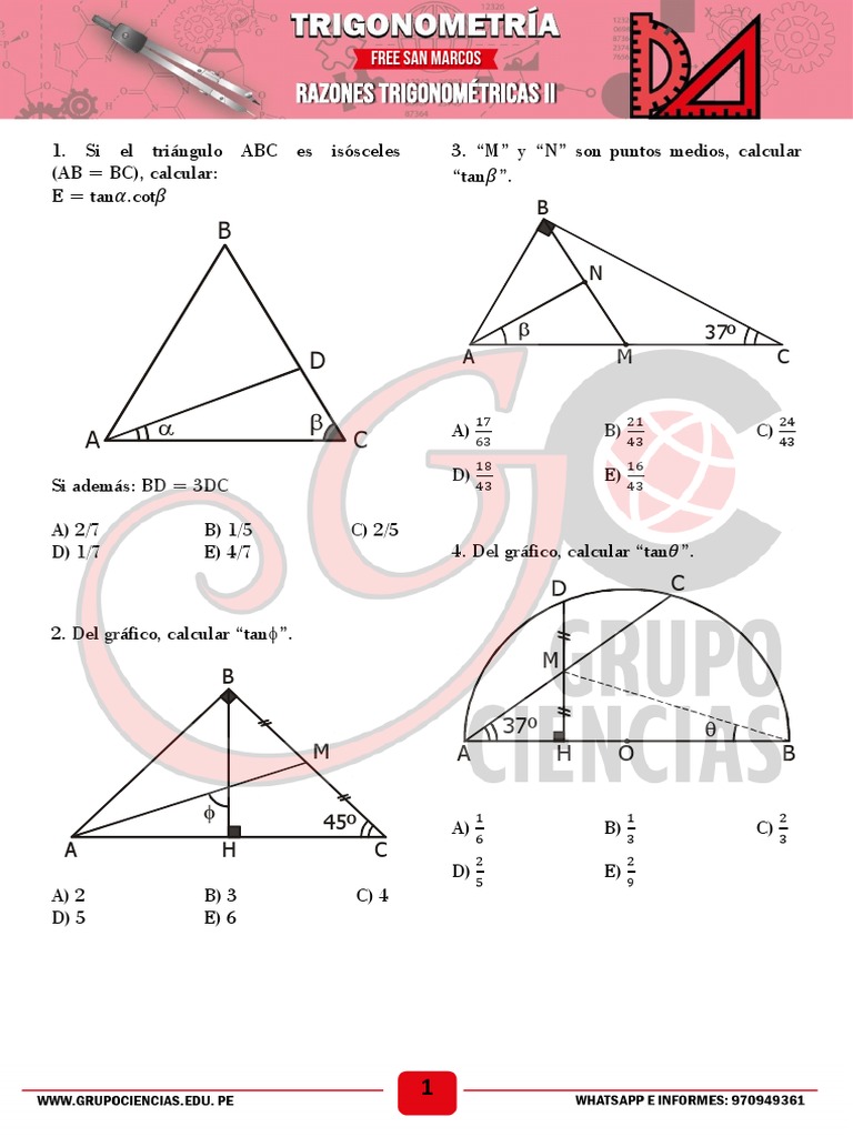 Problemas de Trigonometría Avanzada | PDF