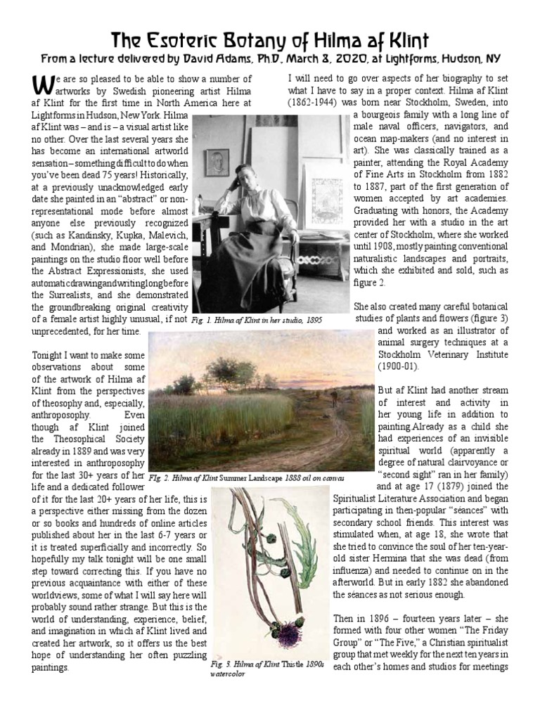 EsotericBotany of HilmaafKlint-DavidAdams | PDF | Rudolf Steiner ...