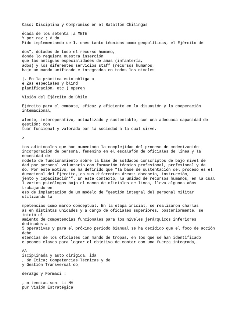 Caso- Disciplica y compromiso en el batallón | PDF | Gestión de recursos humanos | Militar