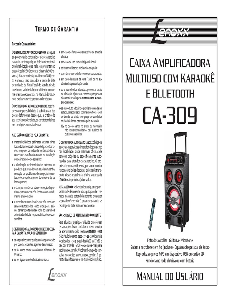 caixa lenox ca309 | PDF | USB | Bluetooth