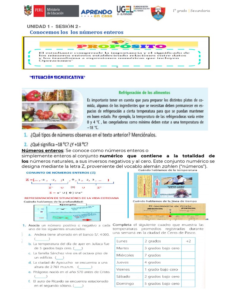 Introducción a los números enteros: ordenando de mayor a menor y de ...