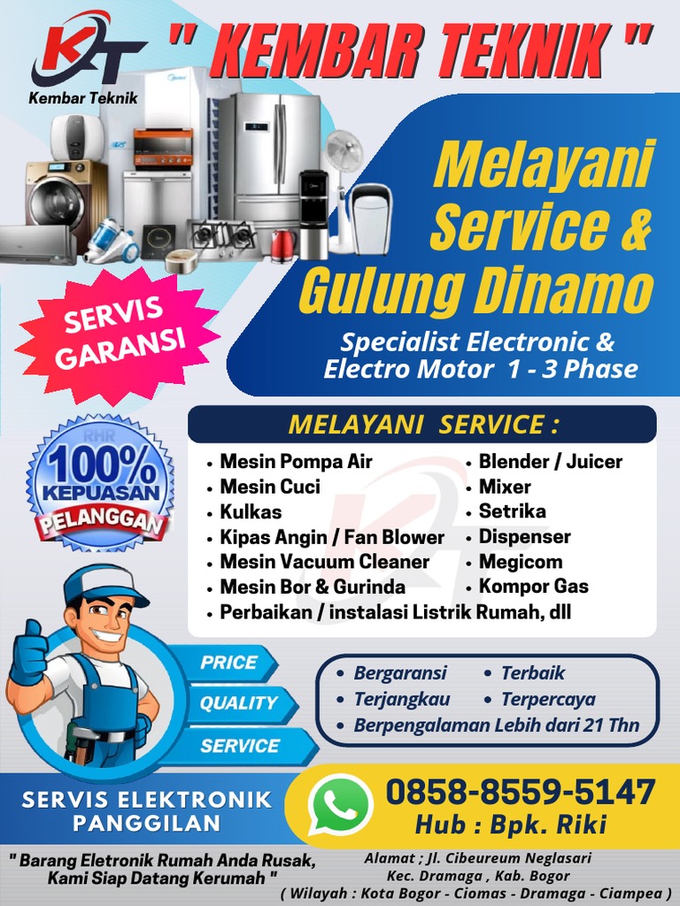 Putih Biru Modern Layanan Pembersihan Panggilan Poster | PDF