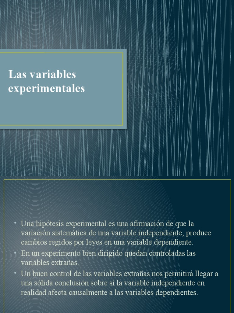 Las Variables Experimentales | PDF | Medición | Experimentar