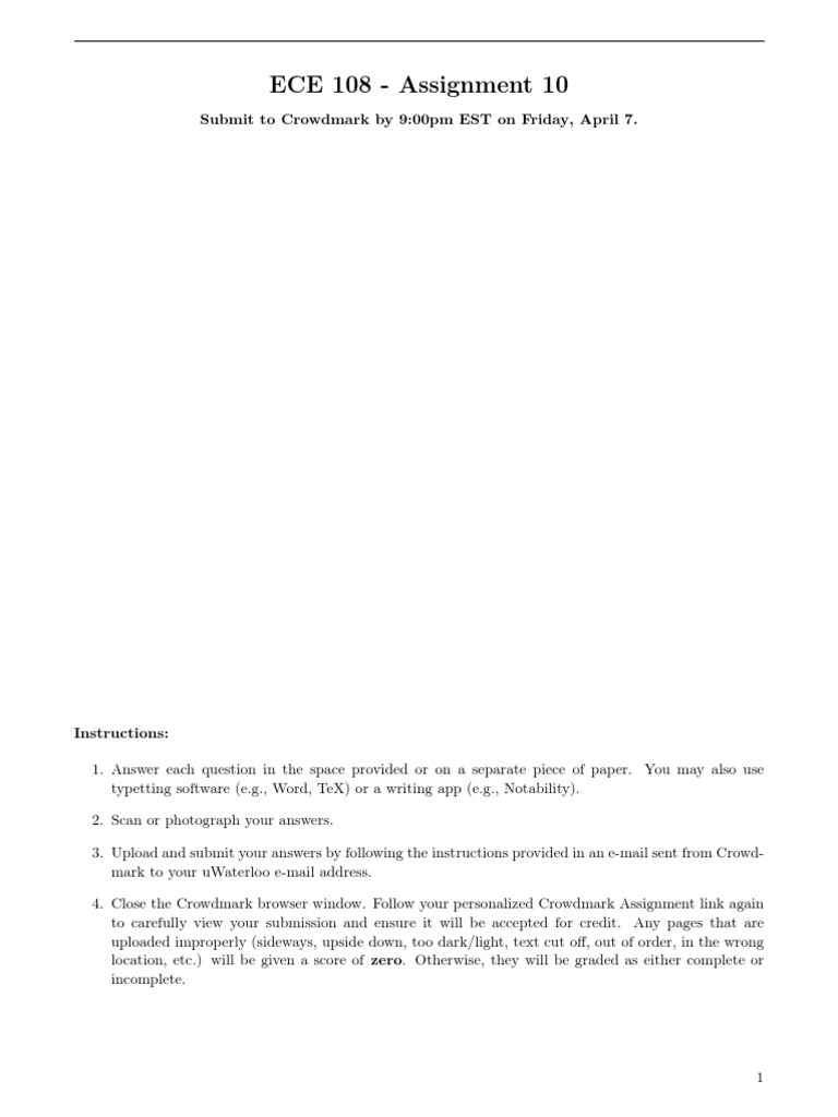 ECE 108 W22 Assignment 10 | PDF | Logic | Mathematics