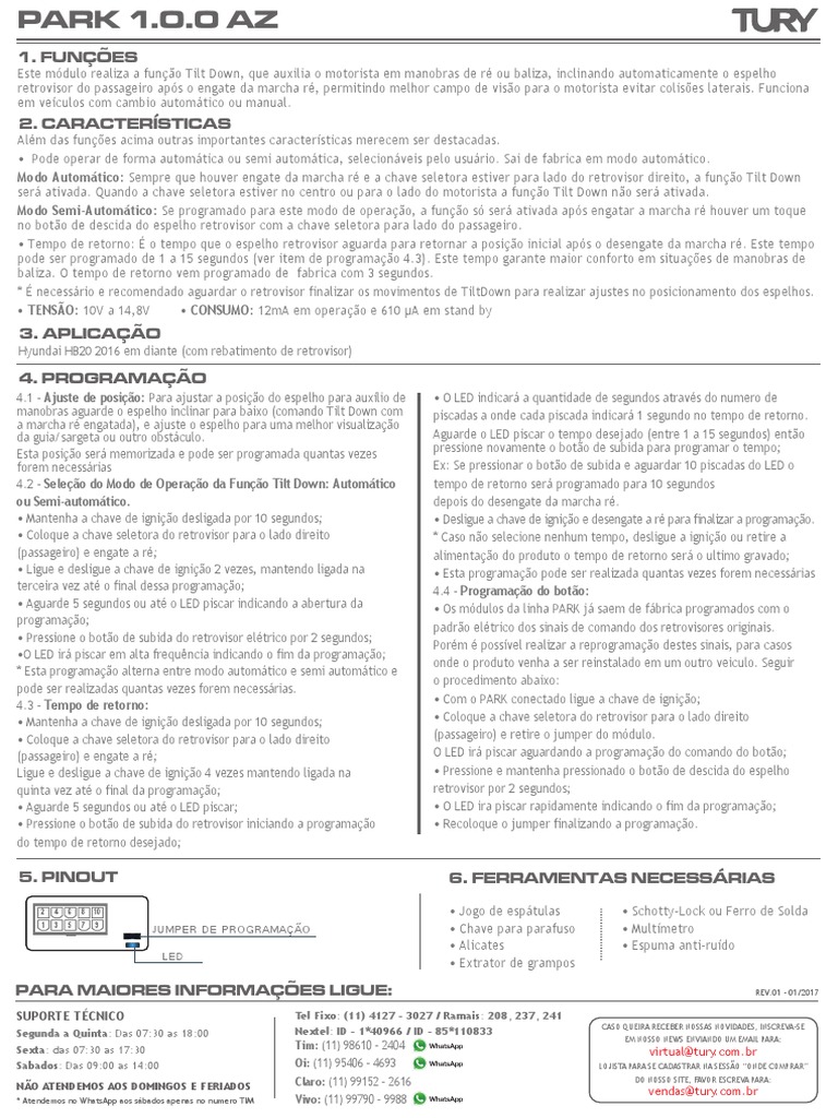 Manual Tecnico de Instalacao Park 1.0.0 Az - Rev.01.1485439905 | PDF | Fusível (elétrico) | Bens ...