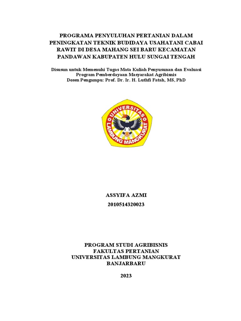 Assyifa - Programa Penyuluhan Pertanian | PDF