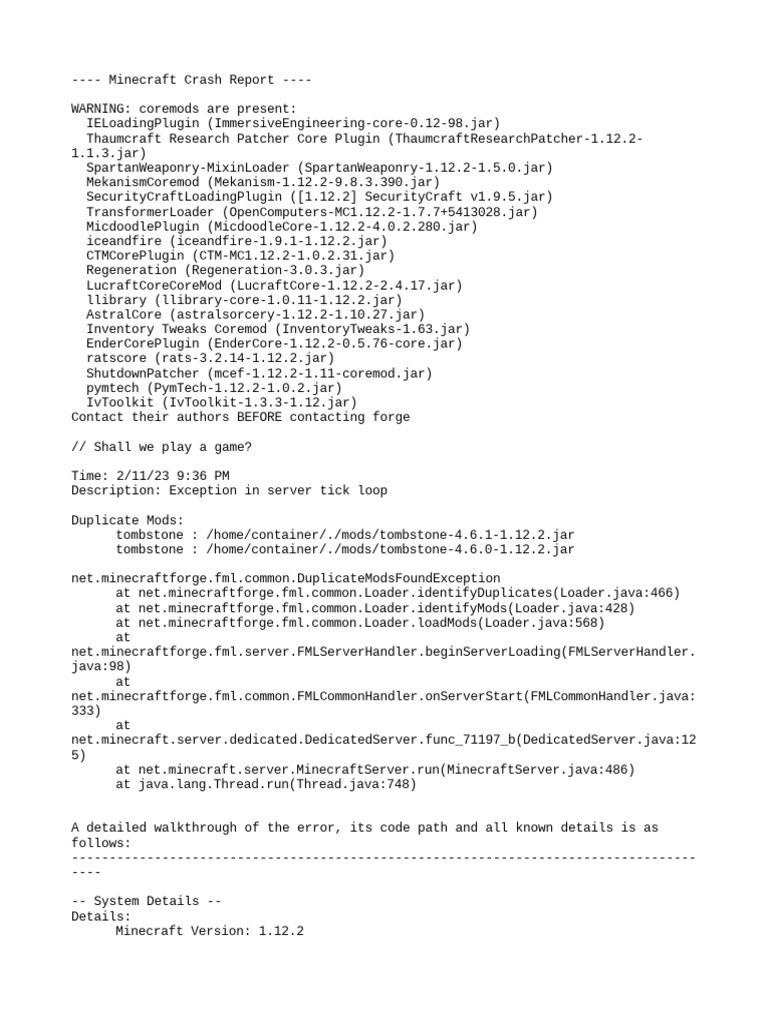 Crash 2023 02 11 - 21.36.10 Server | PDF | Java Virtual Machine | Software Engineering