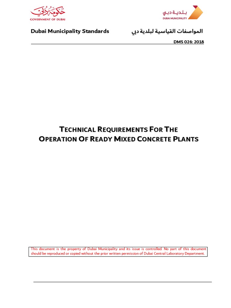 DMS 026 2018 Technical Requirements For The Operation of Ready Mixed ...