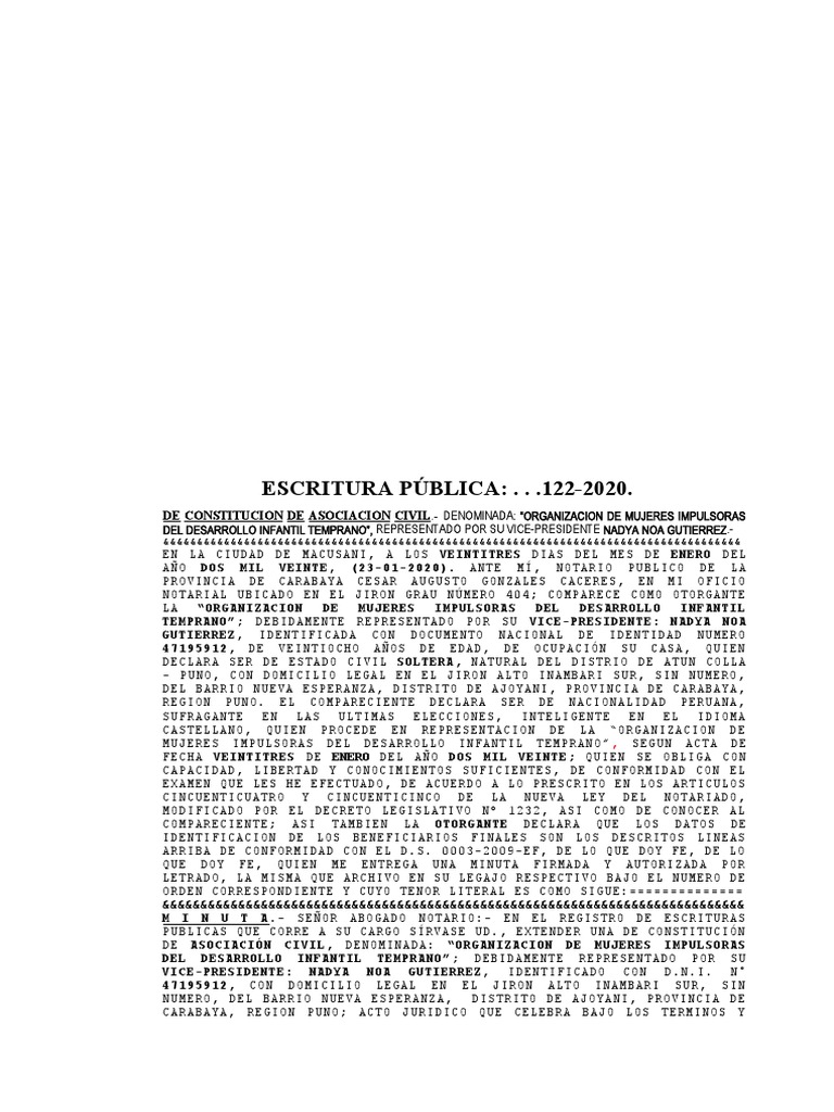 Const. Asoc Org. Mujeres | PDF