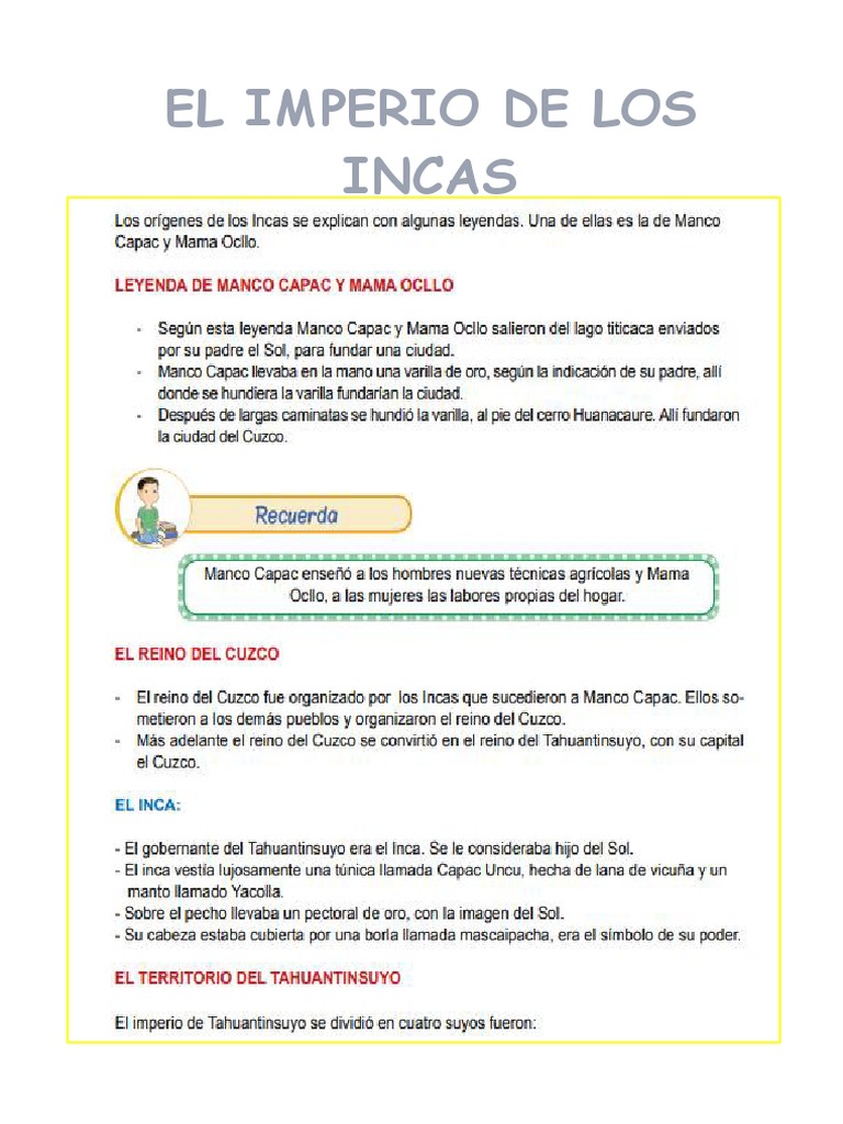 Imperio Incas civilización andina | PDF