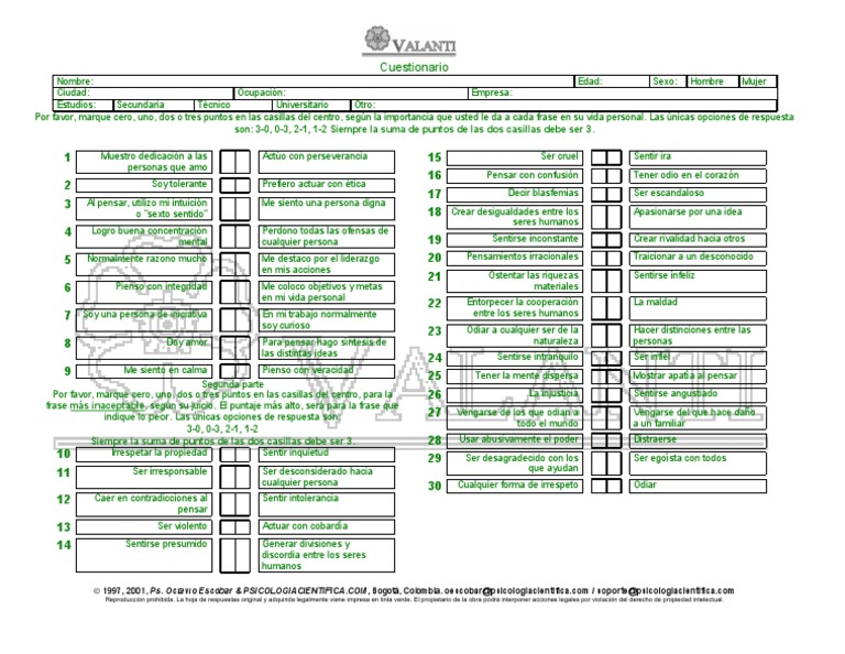 Prueba Valanti | PDF