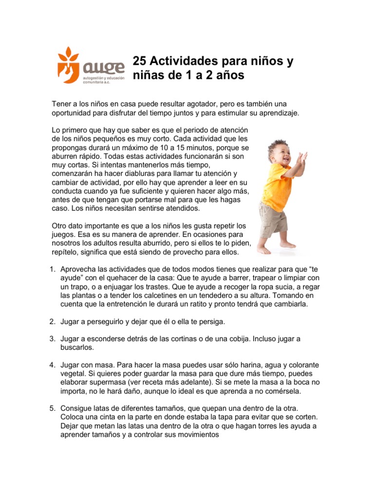 Actividades para Niños de 1 a 2 Años | PDF