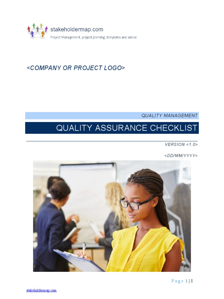 Quality Assurance Checklist | PDF | Project Management | Computing