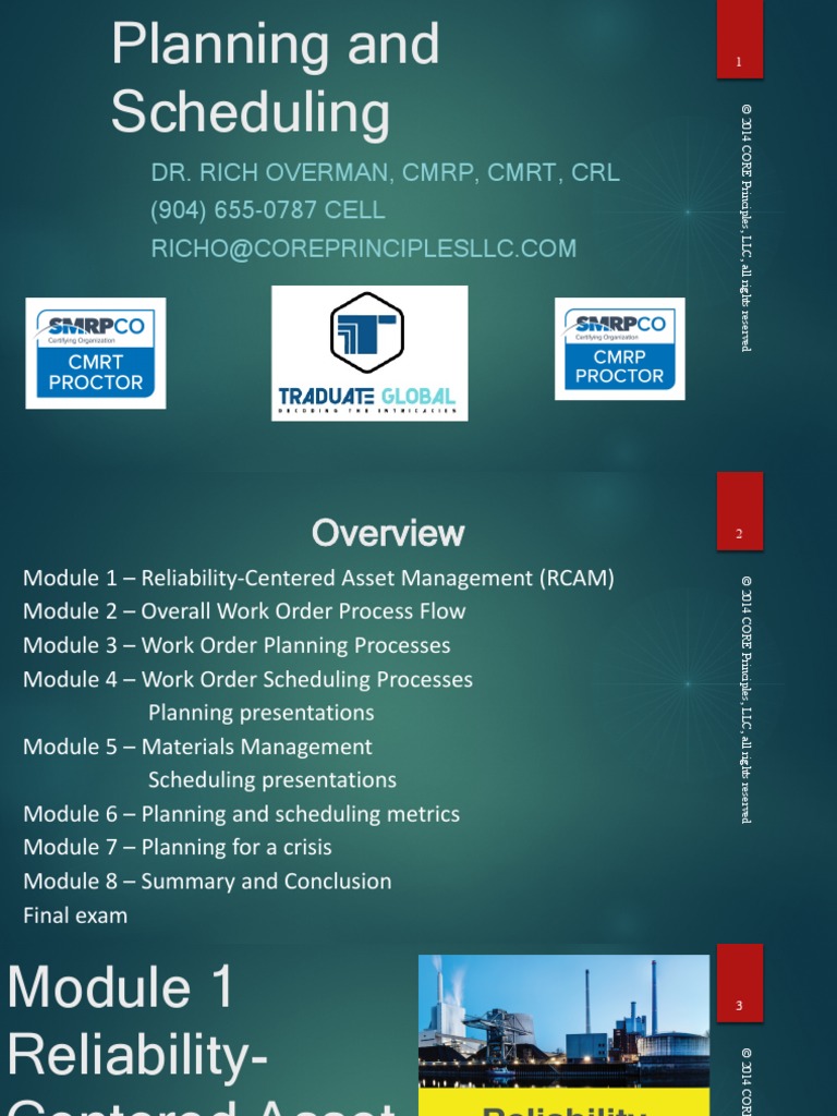 Maintenance Planning and Scheduling Masterclass - Student Handout | PDF | Scheduling (Computing ...
