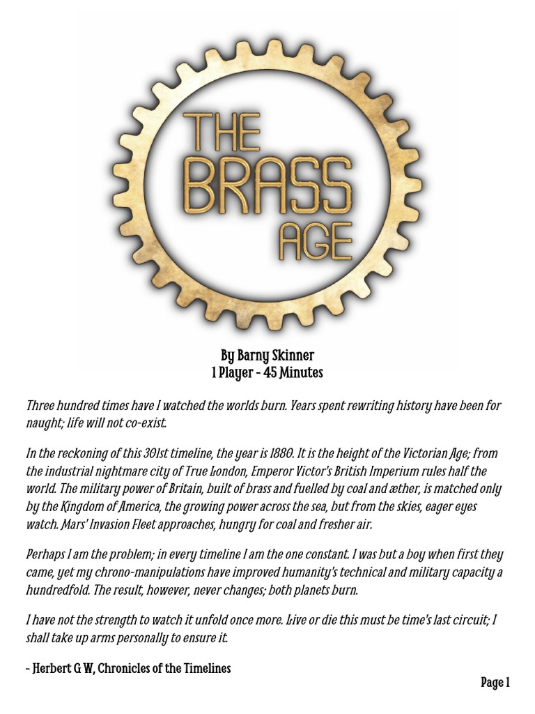 The Brass Age - Rules - v1.1 | PDF